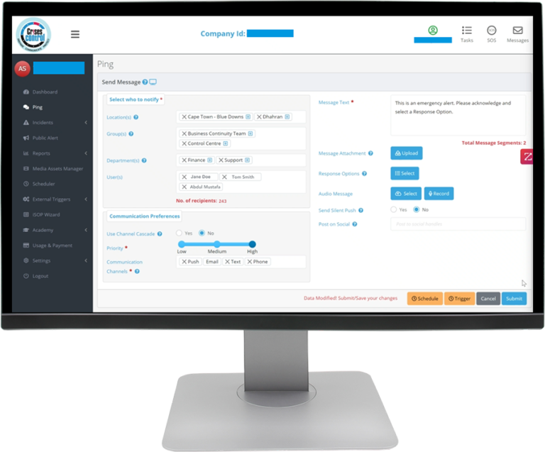 Ping Mass Notification System | Crises Control